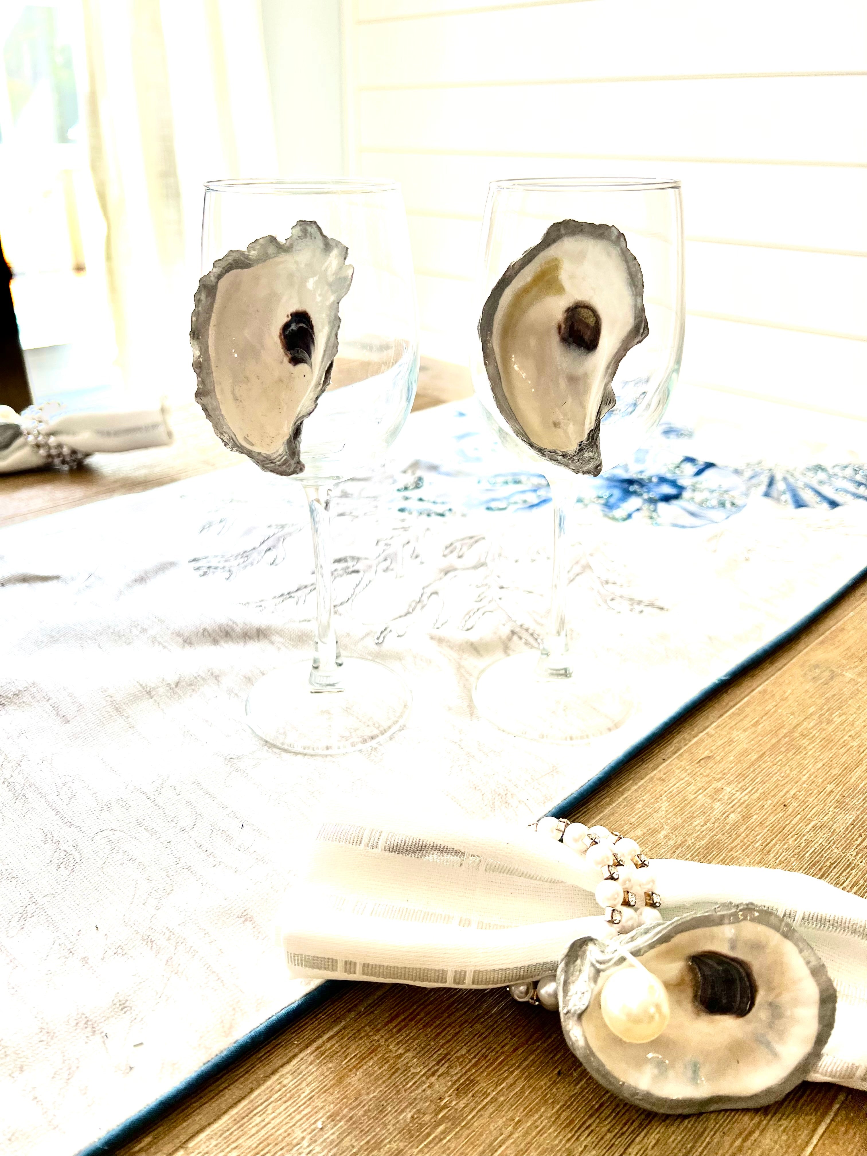 Oyster Shell Wine Glass – Charleston Oyster Art